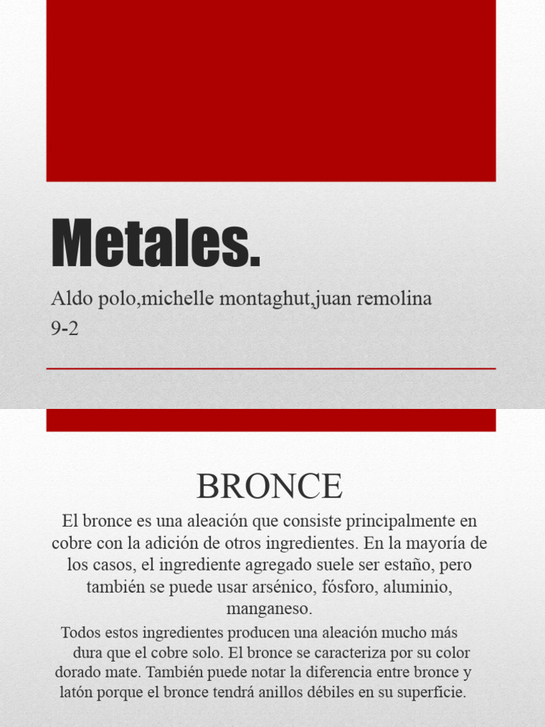Metales | PDF | Hierro | Elementos químicos