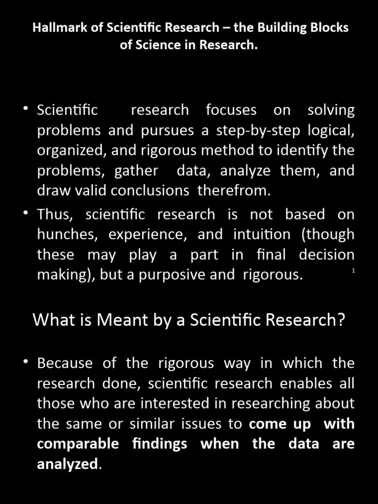 Hallmark of Scientific Research - The Building | PDF | Scientific ...