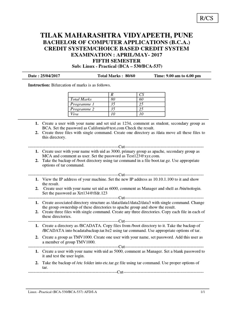 BCAghvhj530-537 Linux - Practical | PDF | Directory (Computing) | Computer File