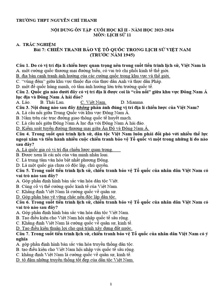 N I Dung Thi HK2 S 11 | PDF