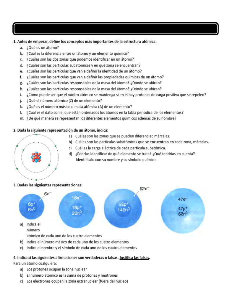 QU-MICA 2 - ACT Estructura At-Mica 2021 | PDF | Neutrón | Átomos
