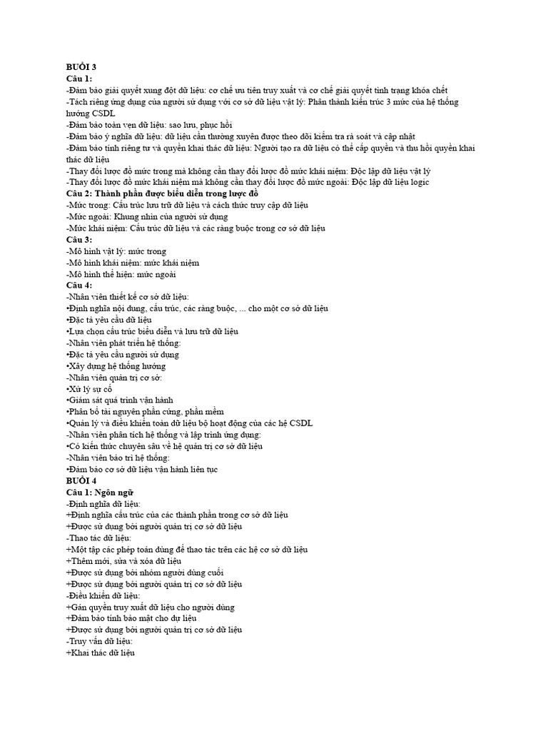 Lý Thuyết Hqtcsdl | PDF