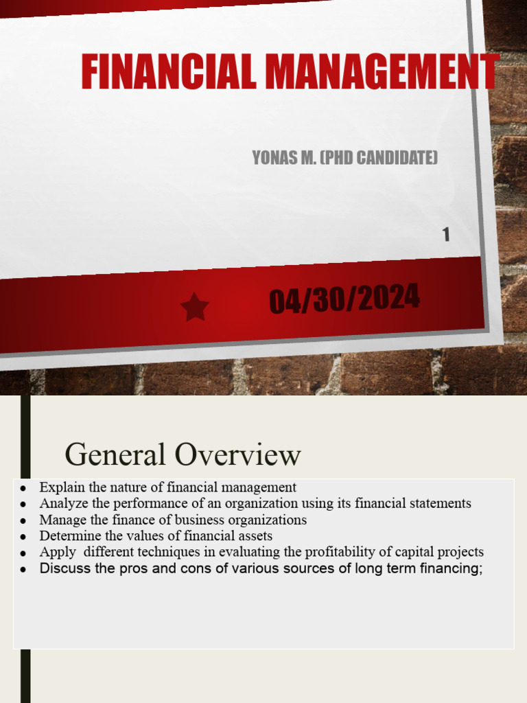 Chapter 1 Introduction To Financial Management | PDF | Profit (Economics) | Wealth