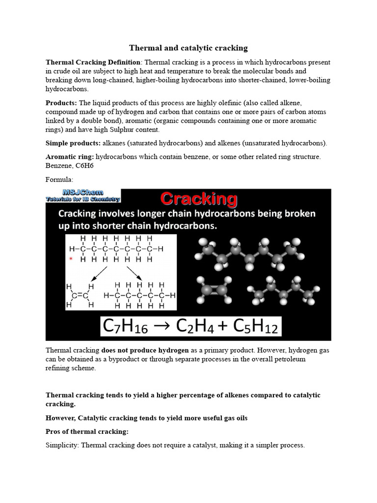 Thermal & Catalytic Cracking | PDF | Cracking (Chemistry) | Hydrocarbons