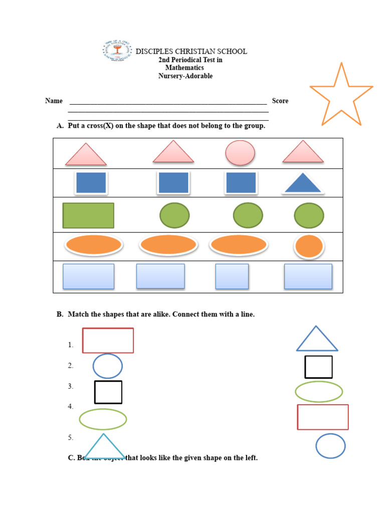 Nursery 2nd Grading | PDF | Geometric Shapes | Elementary Geometry