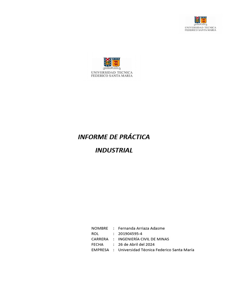 Informe Practica Industrial. | PDF | Laboratorios