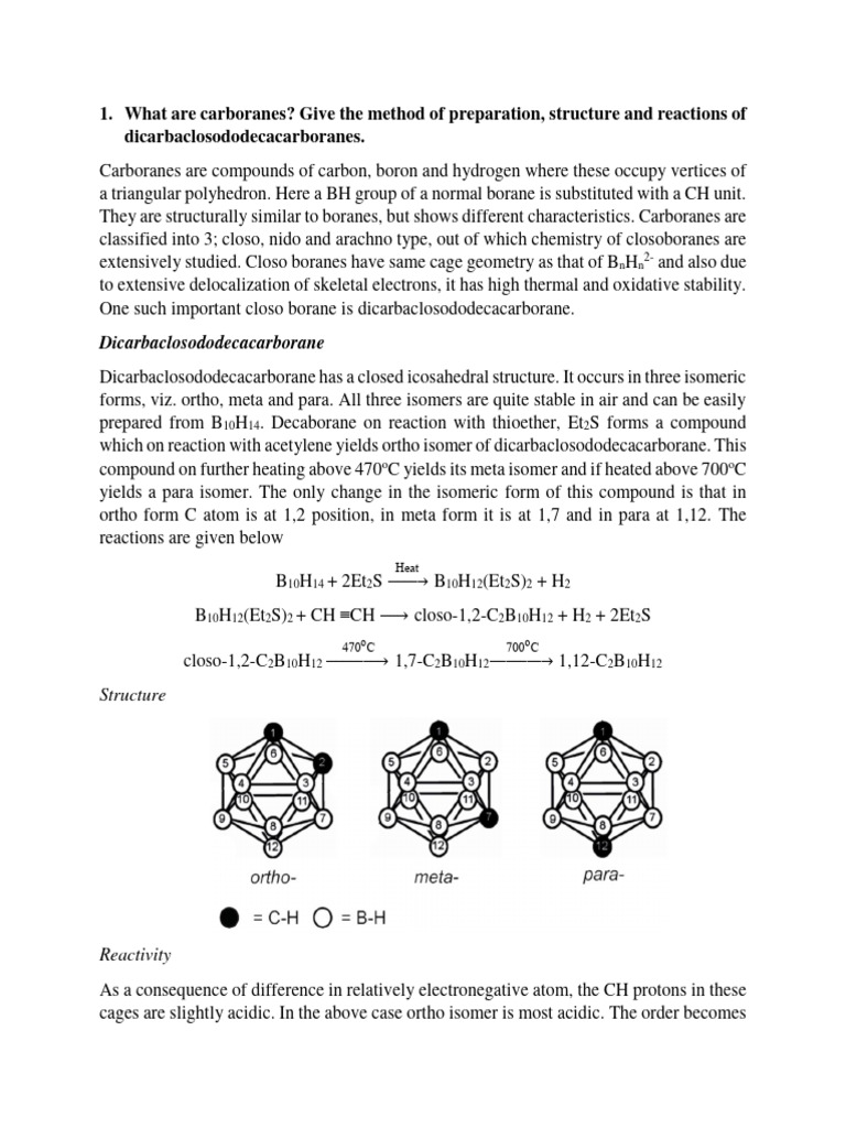 What Are Carboranes | PDF | Chemistry | Chemical Compounds