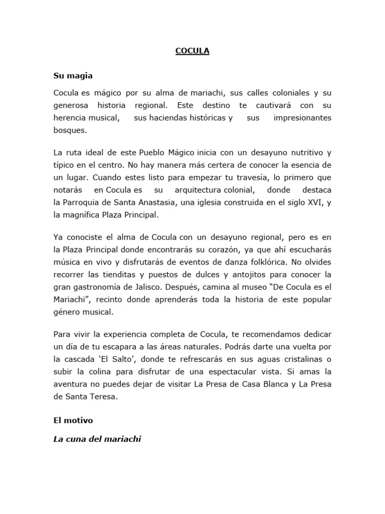 Descubre la Magia de Cocula | PDF | Ciencias de la Tierra