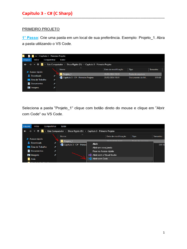 Capítulo 3 - C# - Primeiro Projeto | PDF | C Sharp (linguagem de ...