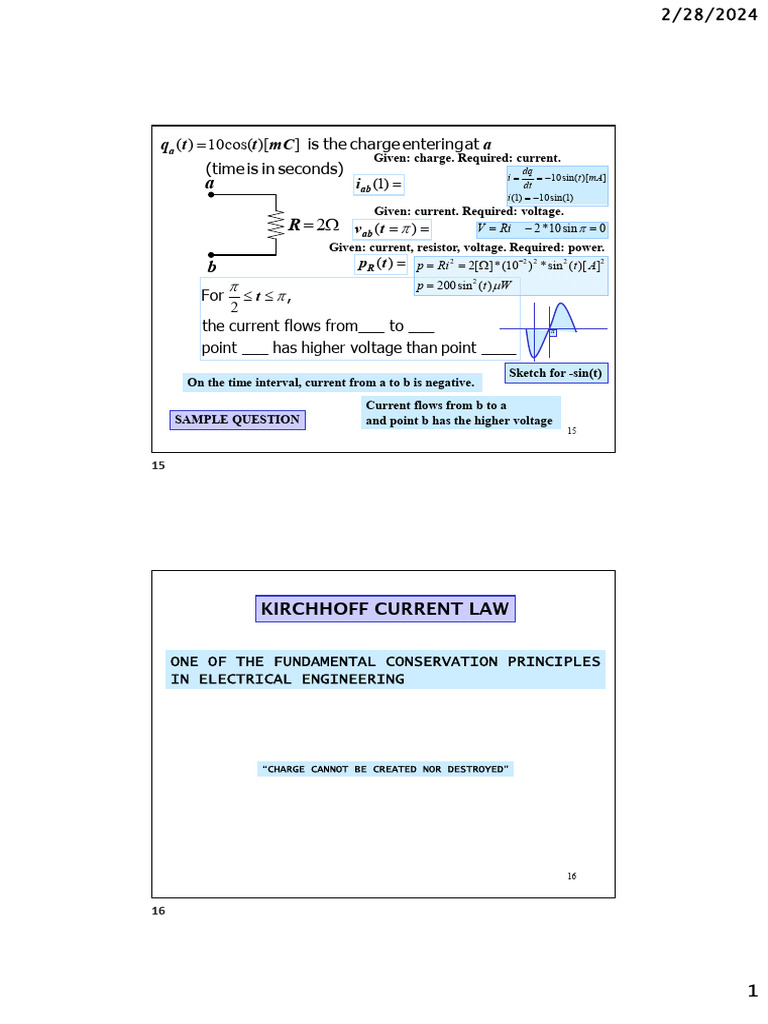 LCA Chapter No 2 - Lecture No 2 | PDF | Voltage | Electrical Engineering