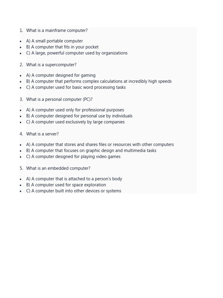 Fundamentals of Computing Revision | PDF