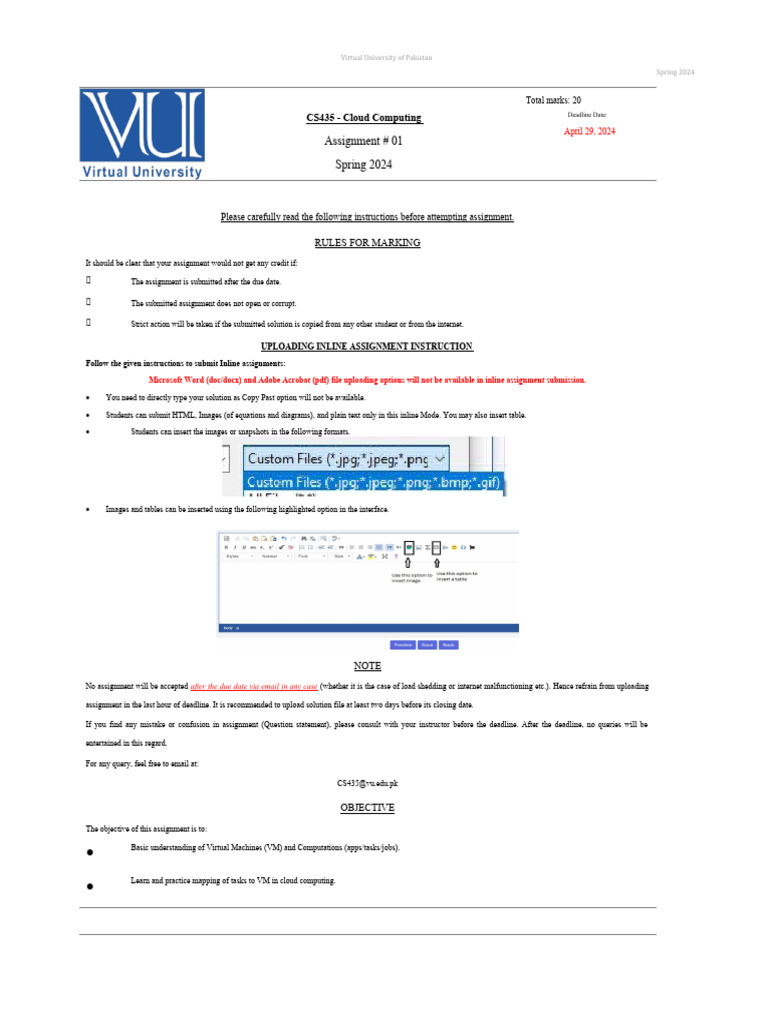 Spring 2024 - CS435 - 1 | PDF | Cloud Computing | Virtual Machine