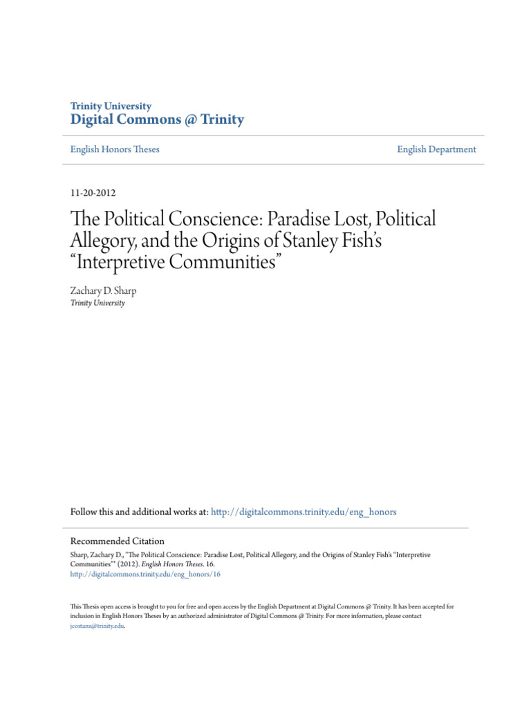 The Political Conscience - Paradise Lost Political Allegory and ...