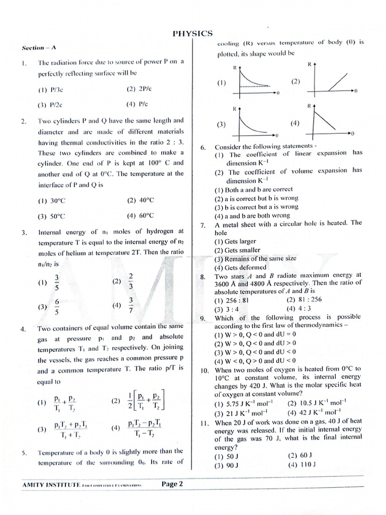 Heat and Thermodynamics Worksheet | PDF