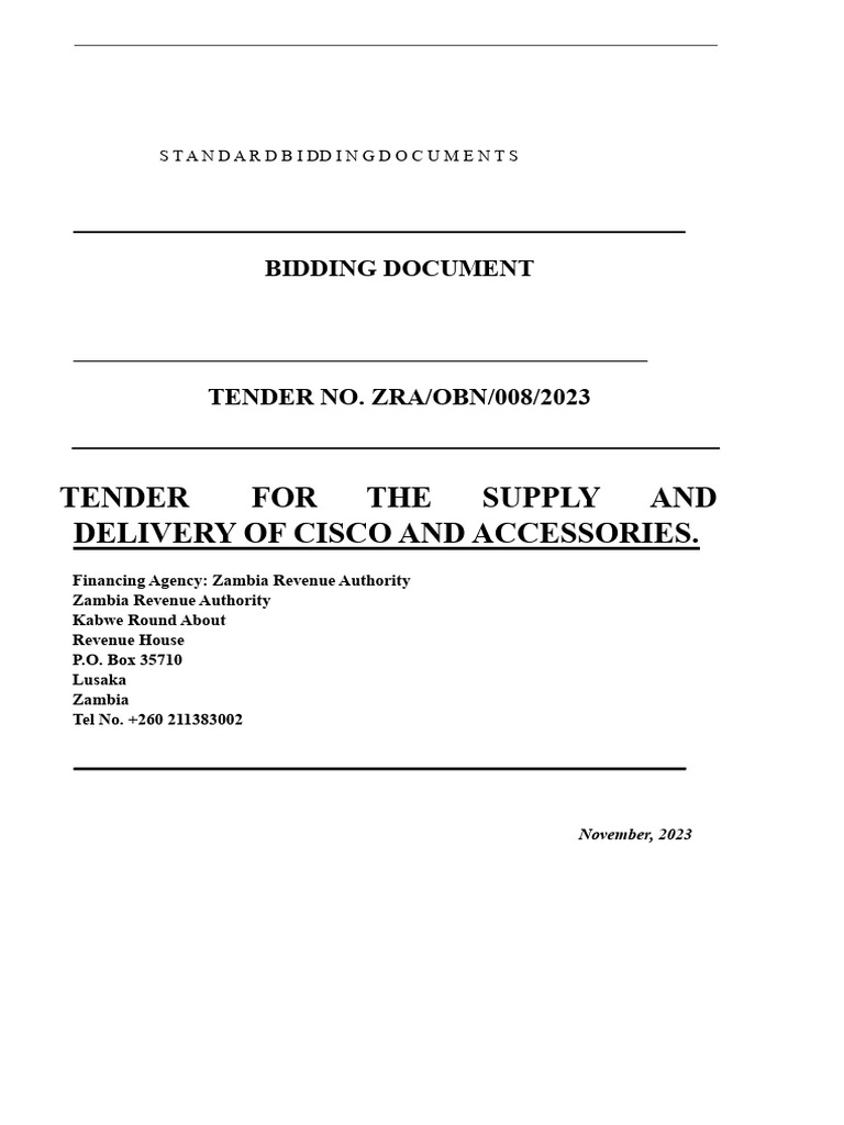 Cisco Supply Tender ZRA 2023 | PDF | Network Switch | Computer Network