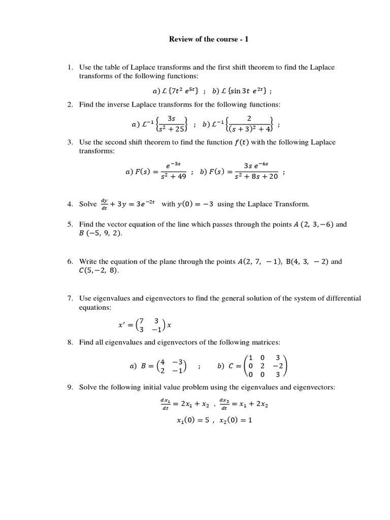 Laplace Transforms and Differential Equations | PDF | Teaching Methods & Materials | Computers