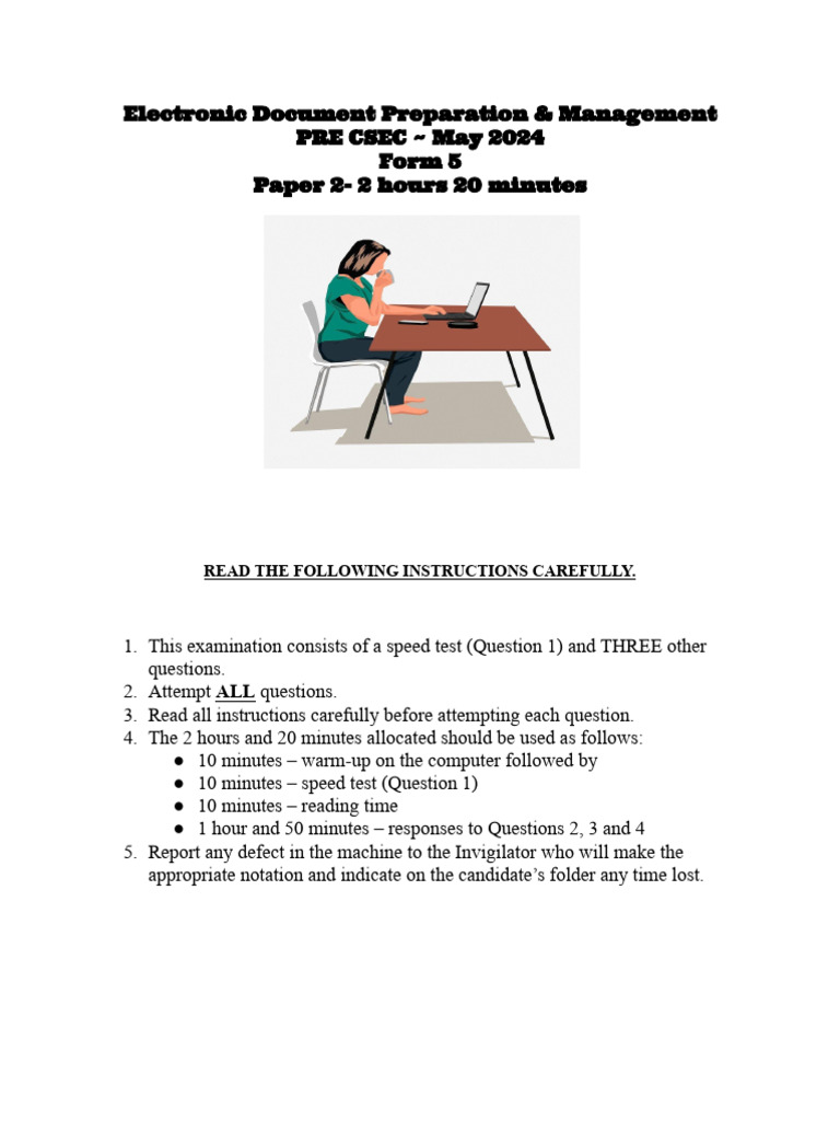 CSEC EDPM Exam Guide May 2024 | PDF