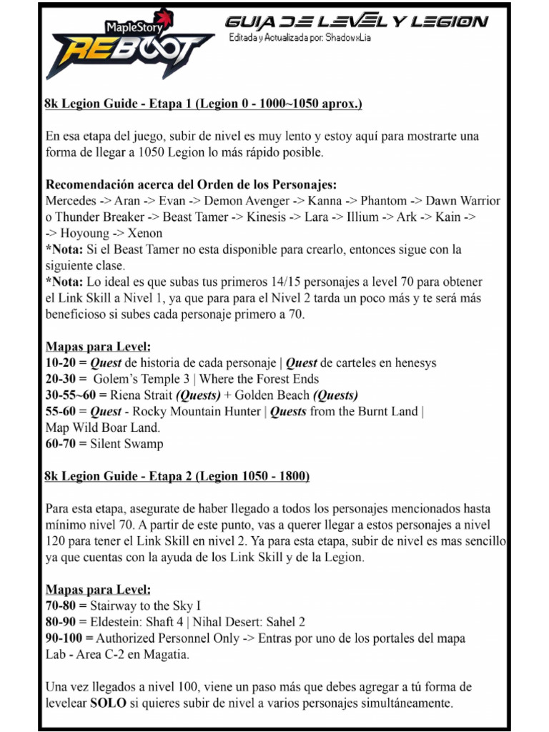 Leveling Legion Guide | PDF