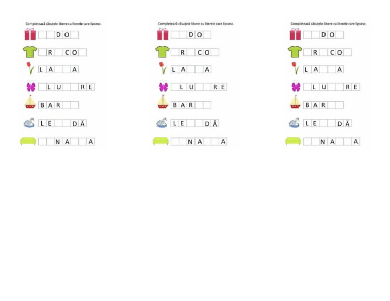 Rebus Cu Completarea Literelor | PDF