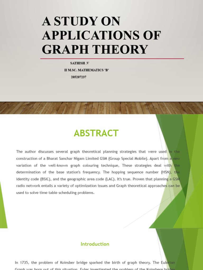 A Study On Applications of Graph Theory: Sathish .V Ii M.Sc ...
