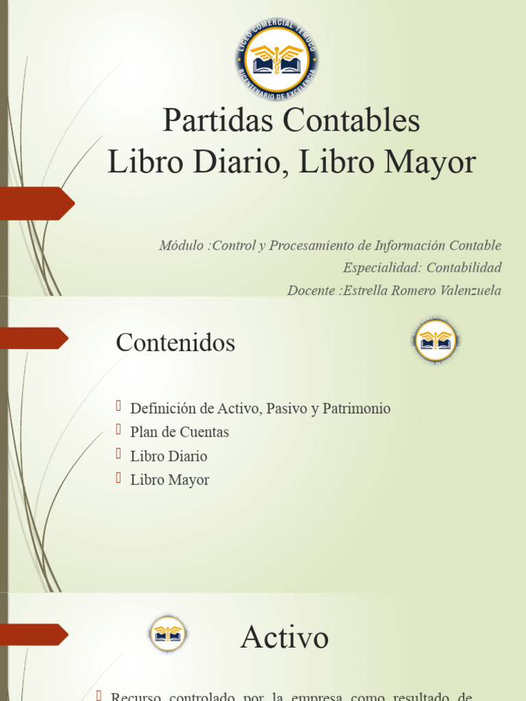 Partidas Contables, Libro Diario y Mayor | PDF | Contabilidad ...