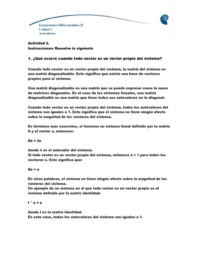Medi2 U1 A2 Hefs | PDF | Valores propios y vectores propios | Matriz (Matemáticas)