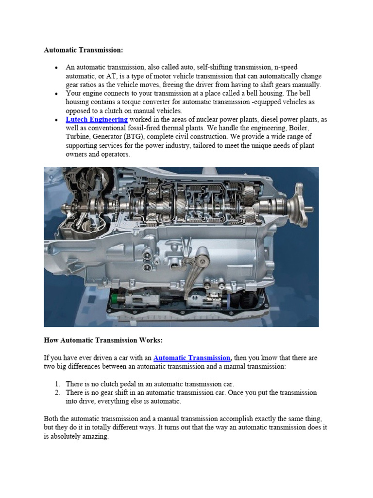 How Do Automatic Transmission | PDF | Manual Transmission | Automatic Transmission
