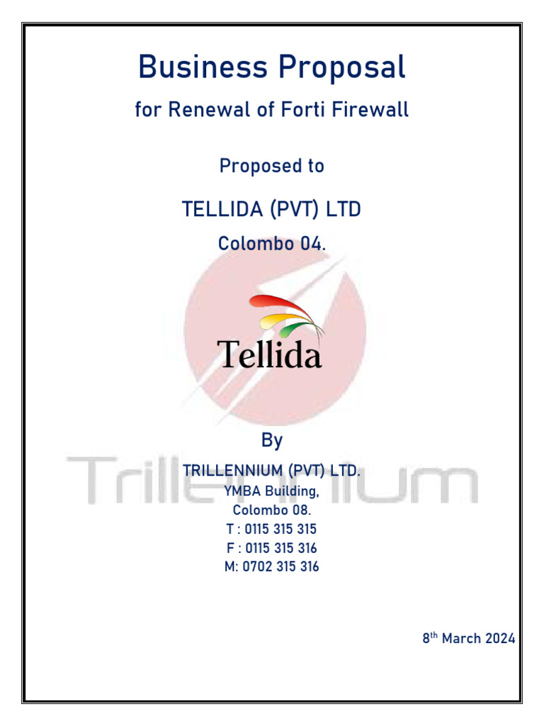 Proposal For Renewal of Forti Firewall | PDF | Value Added Tax | Taxes