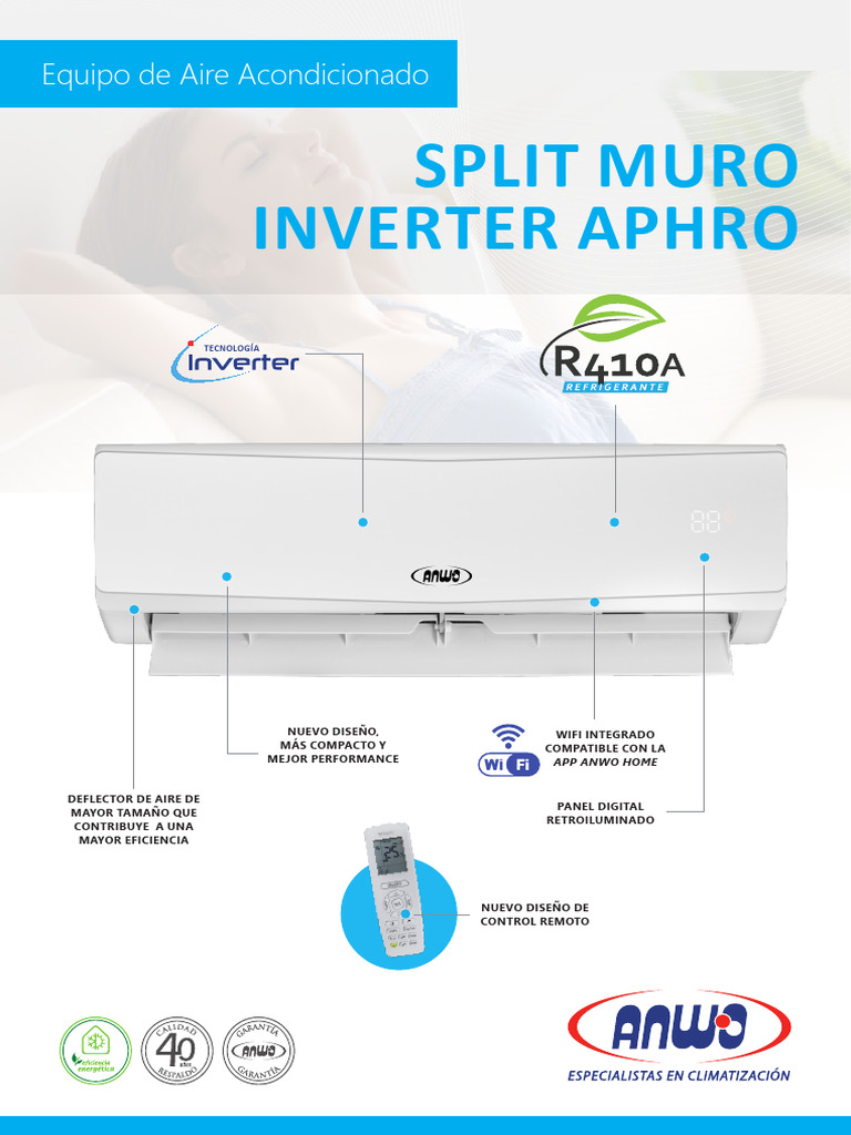 Catalogo Anwo Inverter | PDF | Aire acondicionado | Aplicación movil