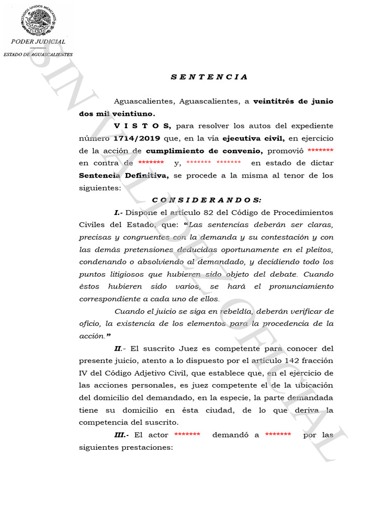 Sentencia: Dos Mil Veintiuno. V I S T O S, para Resolver Los Autos Del ...