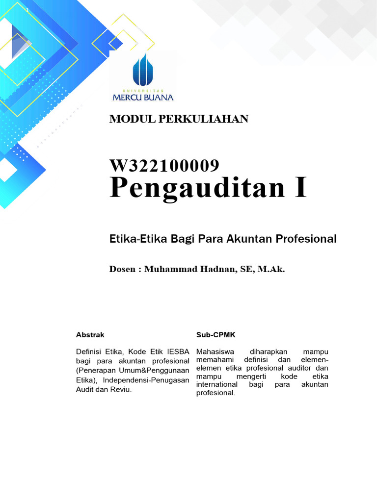 Modul-02 Pengauditan I | PDF