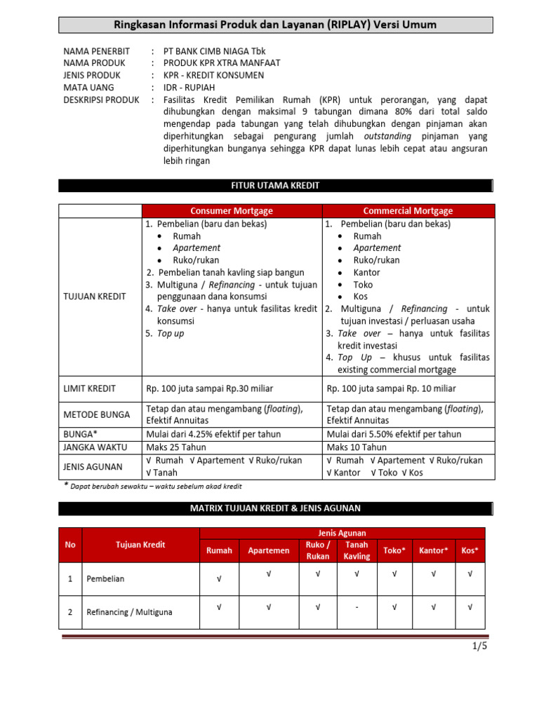 KPR Xtra Manfaat | PDF