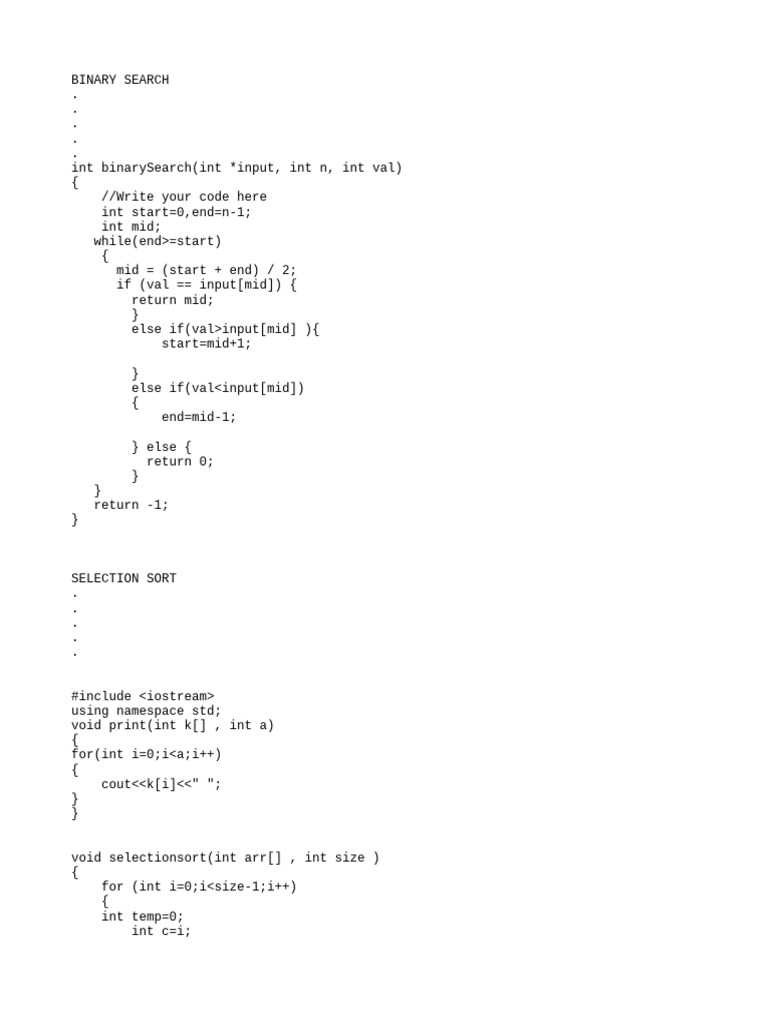 C++ Sorting & Search Algorithms | PDF