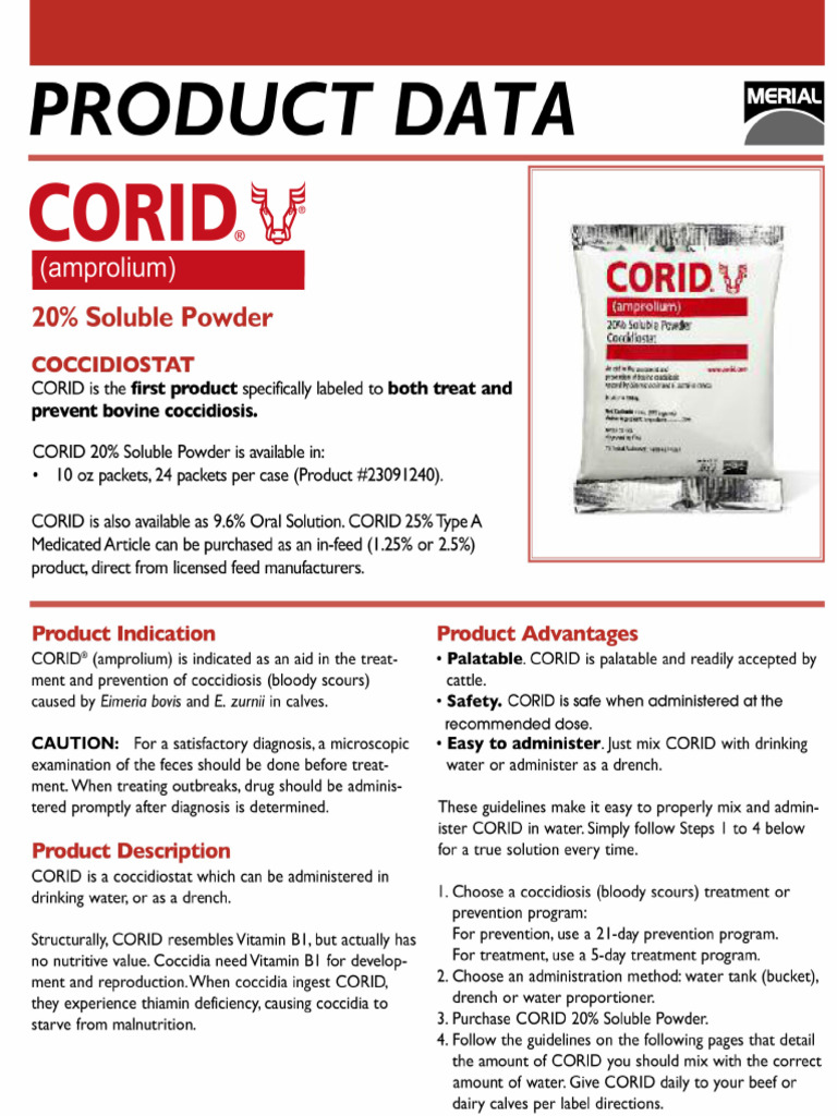 Amprolium CORID - 20percent - Powder | PDF