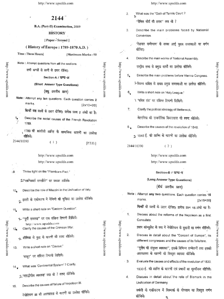 Ba Part 2 History History of Europe 1789 1870 Ad 2144 2019 | PDF