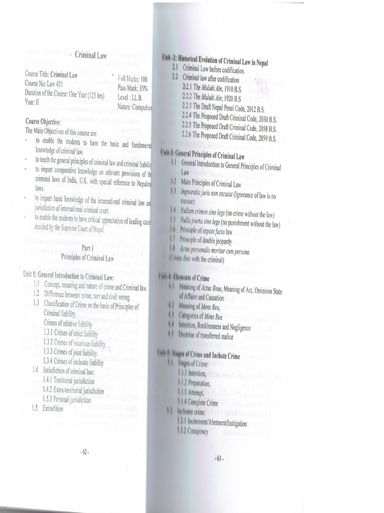 LLB Second Year Curriculum | PDF
