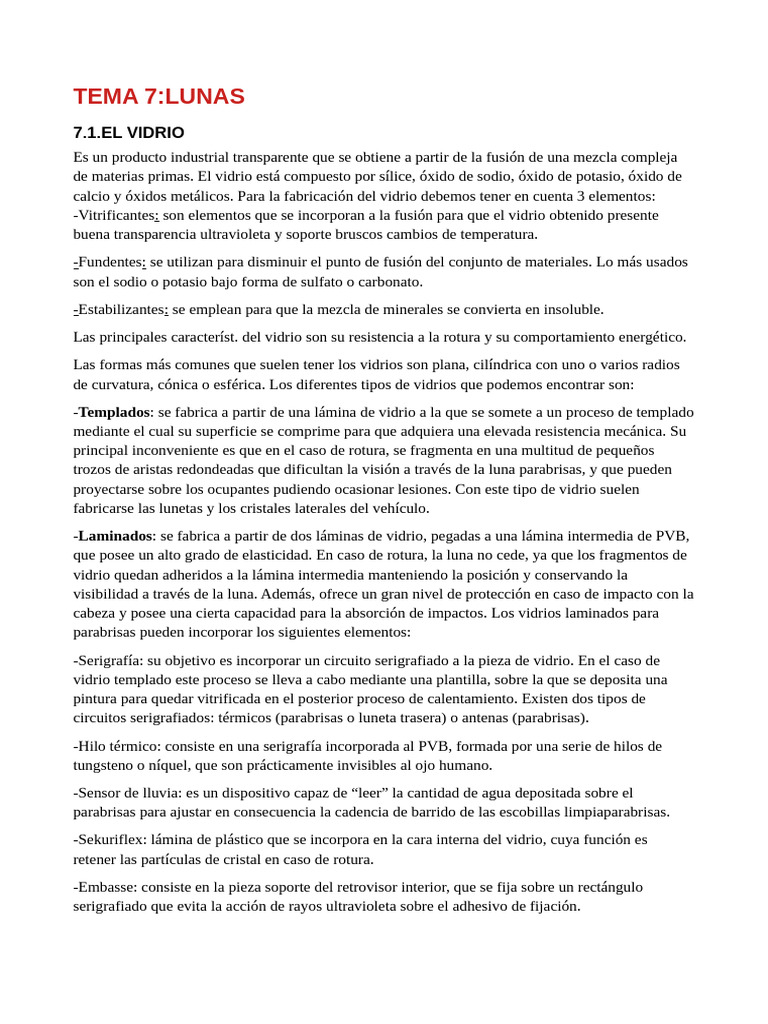 Tema 7. Amovibles | PDF | Lentes | Poliuretano