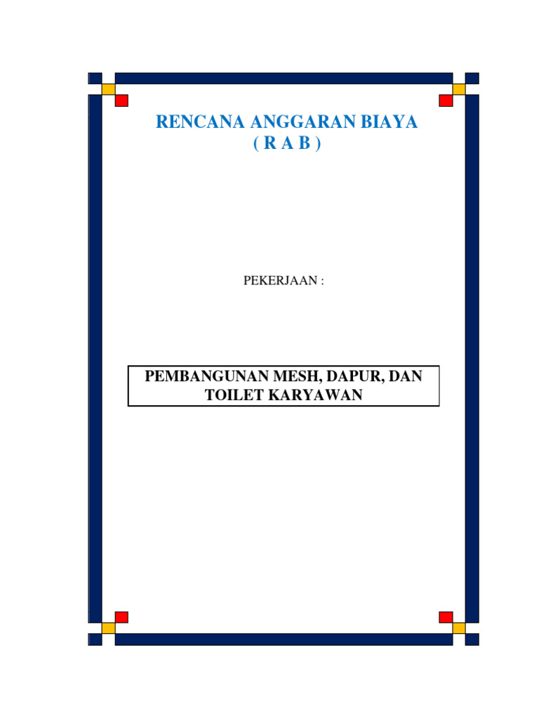 Rab Mesh, Dapur, Dan Toilet Karyawan | PDF