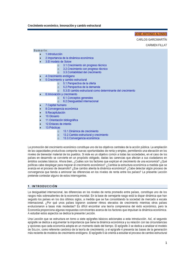 Factores del Crecimiento Económico | PDF | Crecimiento económico | Economias