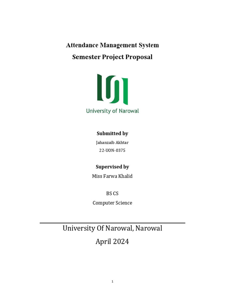 Attendance Management System Proposal | PDF