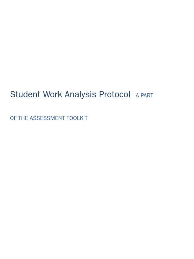Student Work Analysis Protocol Form 1 1 | PDF | Educational Assessment ...