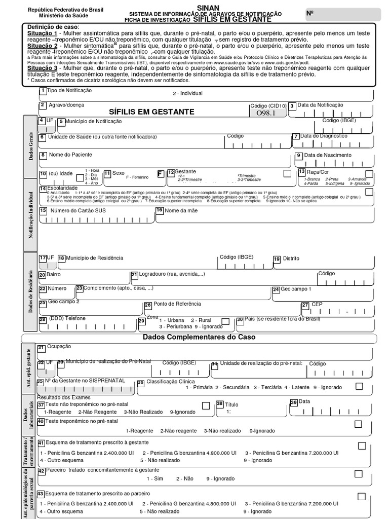 Investigação de Sífilis Gestacional | PDF | Gravidez | Causas de morte