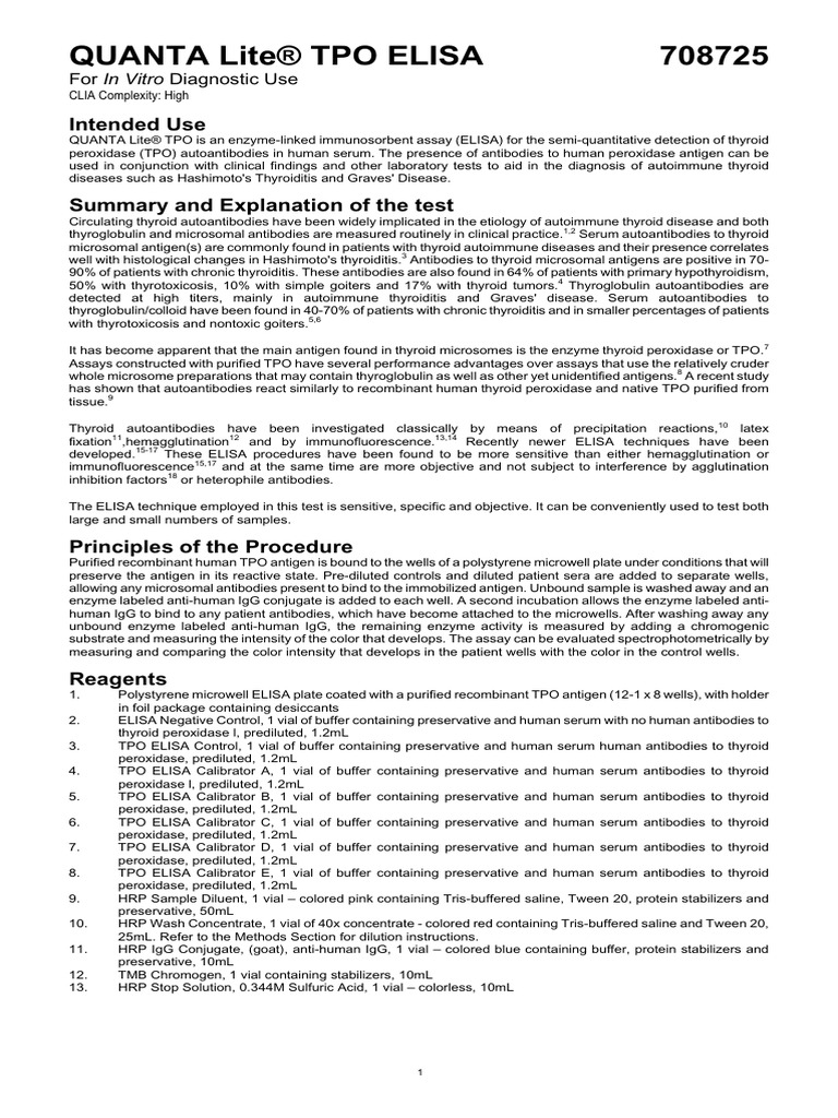 QUANTA LiteÂ® TPO ELISA 708725 - Inova | PDF | Elisa | Immunology