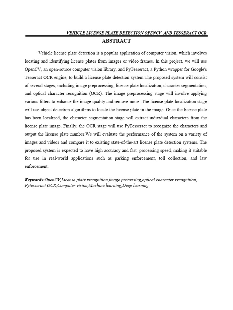 License Plate Detection with OpenCV & OCR | PDF