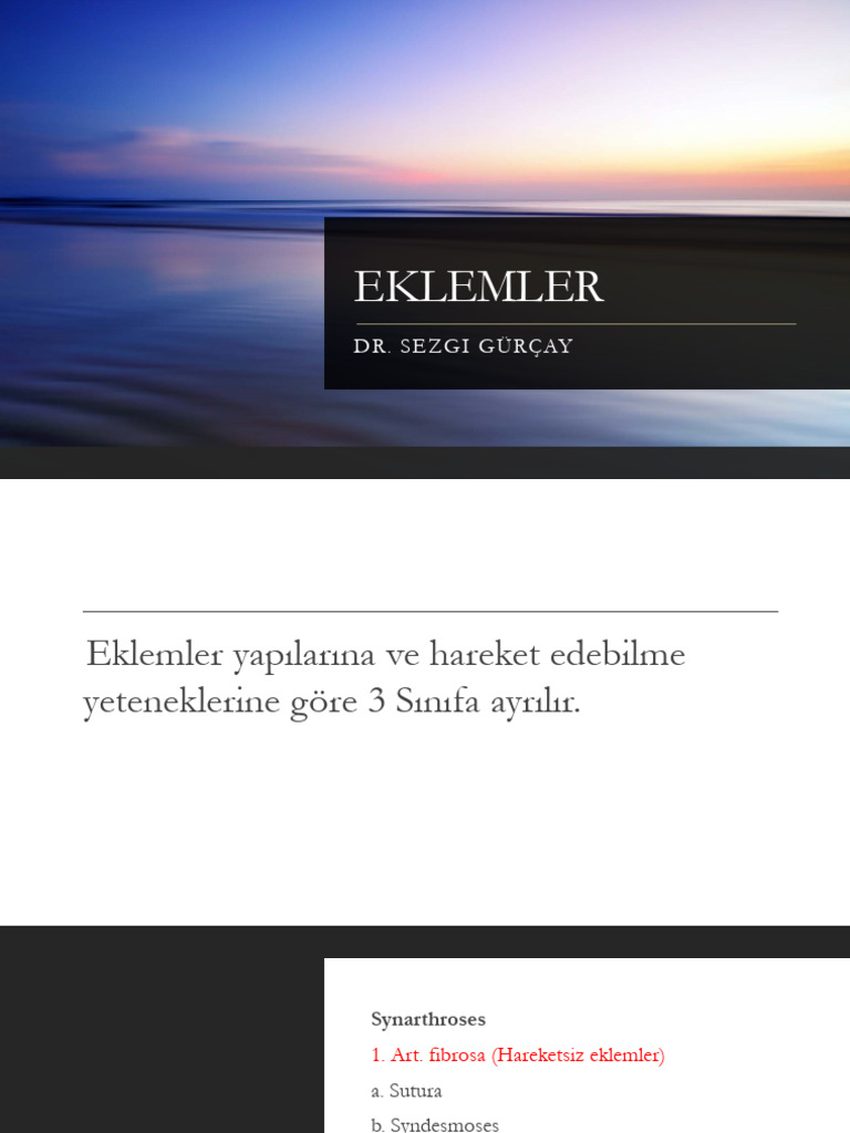 Sezgi Gurcay Eklemler Hemsirelik 2021 | PDF