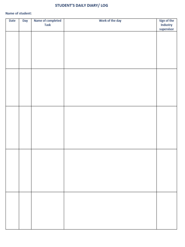 Student Daily Log-Diary | PDF