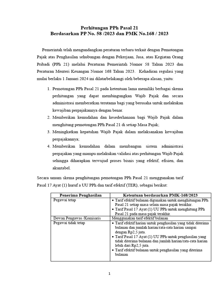 Materi PPH 21 Tahun 2024 - Praktikum Perpajakan | PDF | Pengelolaan ...
