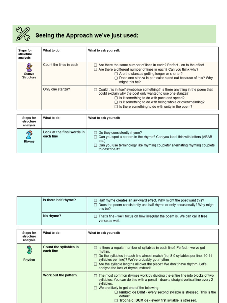 Structure Analysis Guide for Poetry | PDF | Poetry | Rhyme