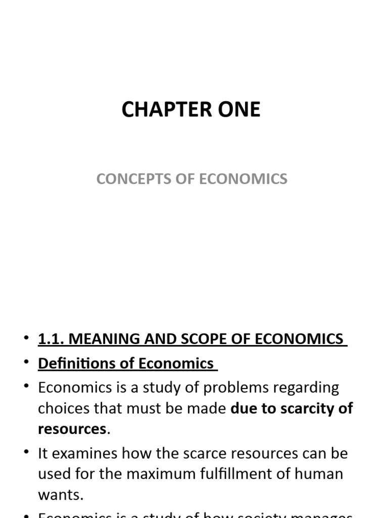 Chapter One | PDF | Economics | Business Economics