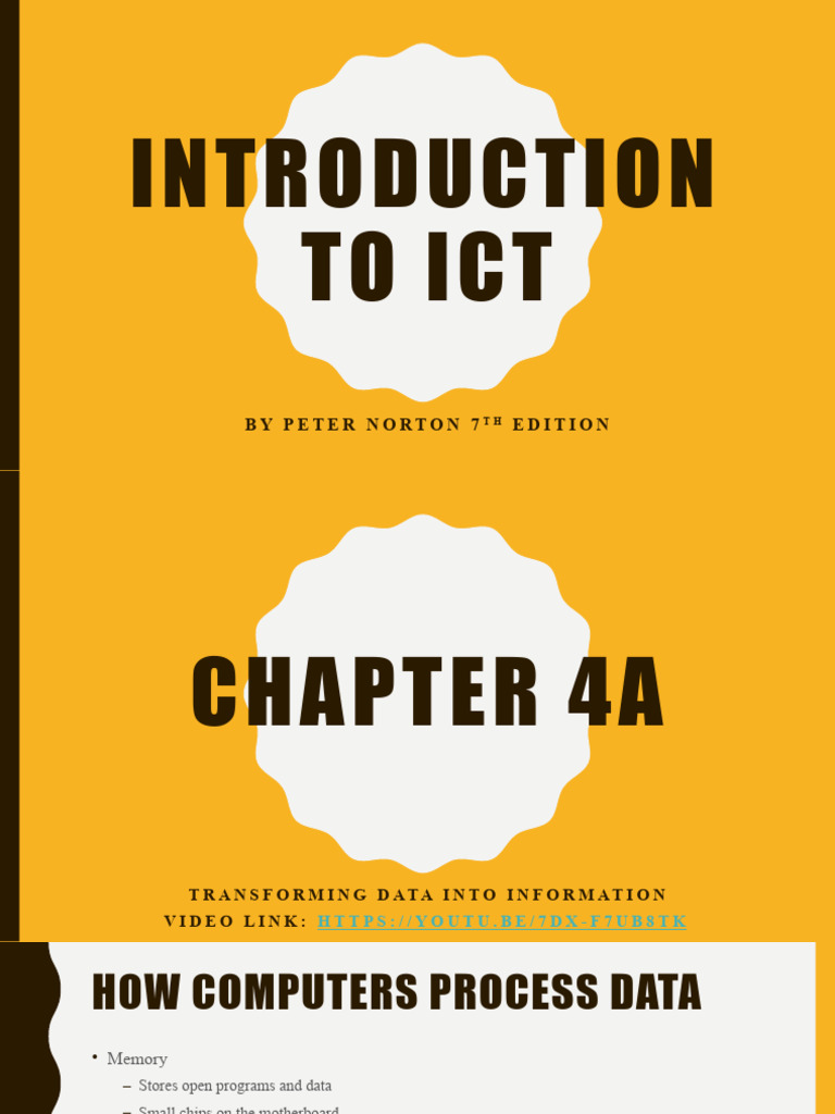 Lecture#9-Introduction To ICT | PDF | Random Access Memory | Central Processing Unit